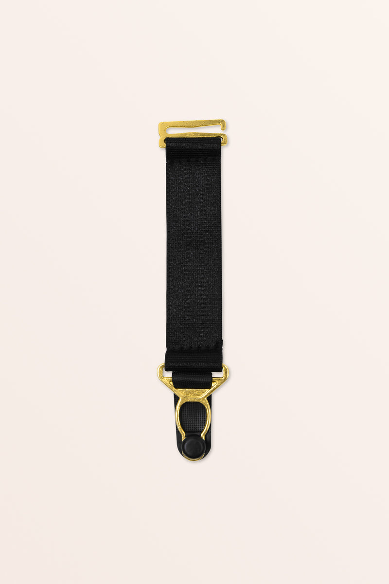 Fixed Metallic Wide Suspender Clip - Black/Gold – BlackButterfly