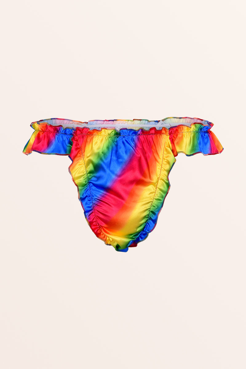 String en Satin Frou-frou Taille Basse - arc en ciel – BlackButterfly