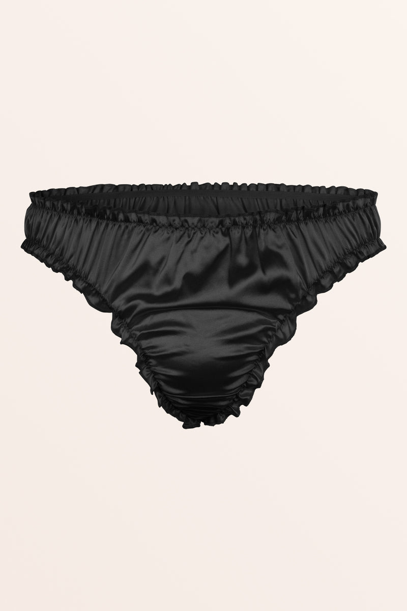 Satin Tanga Thong - Black – BlackButterfly