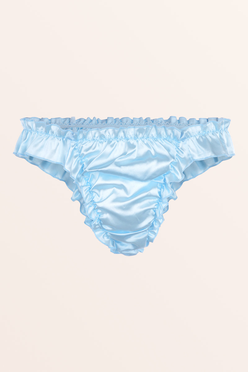 String en Satin Frou-frou Taille Basse - Bleu clair – BlackButterfly