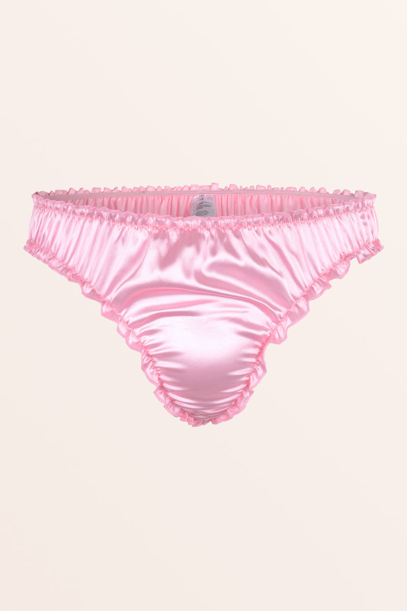 Satin Tanga Thong - Baby Pink – BlackButterfly